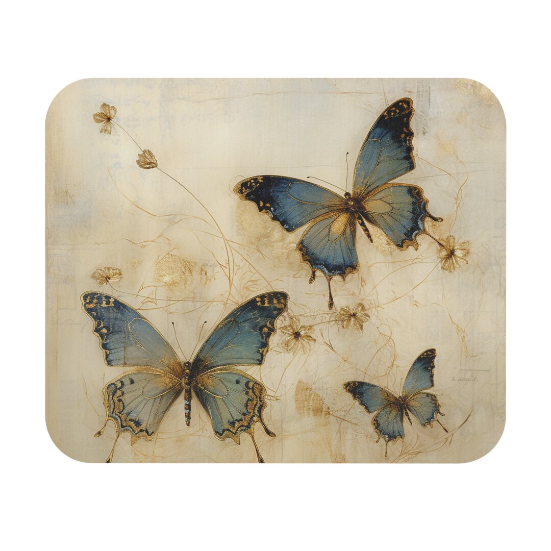BUTTERFLY MOUSE PAD, Cottagecore Mouse Pad, Shabby Chic Mouse Pad ...