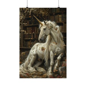 Unicorn Poster Fantasy Wall Art Print Whimsical Vertical Print ...