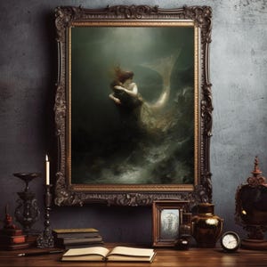 Gothic MERMAID FANTASY PRINT, Mermaid Art, Fairytale Art Print, Fantasy ...