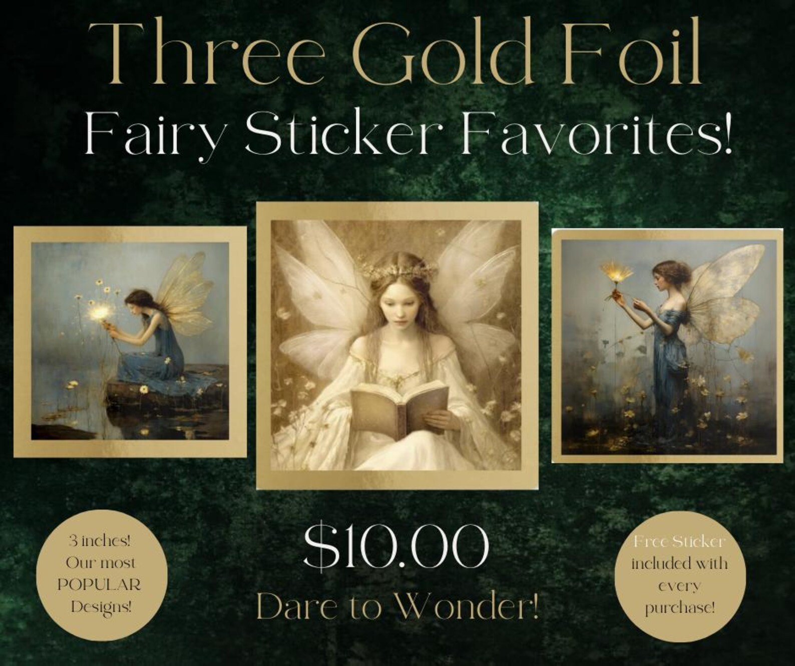 FAIRY STICKER Fantasy Sticker Fairytale Sticker Fae Sticker Glittery ...