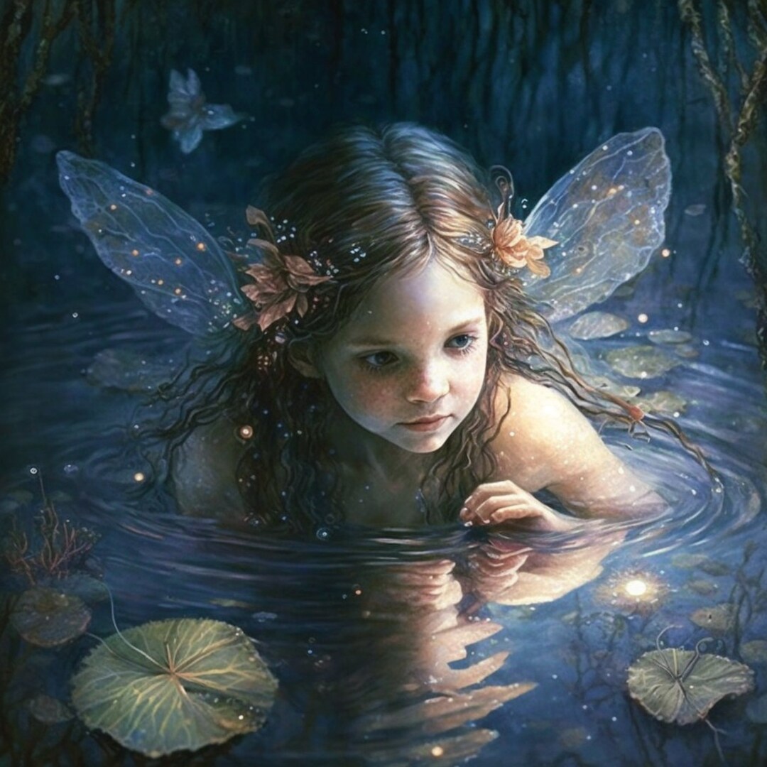 WATER FAIRY STICKER (A25), Fantasy Sticker, Fairy Sticker, Junk Journal ...