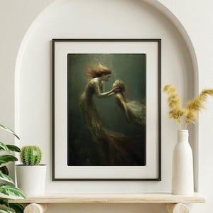 Gothic Mermaid and the Princess Wall Art (20 X 28) Mermaidcore Art ...
