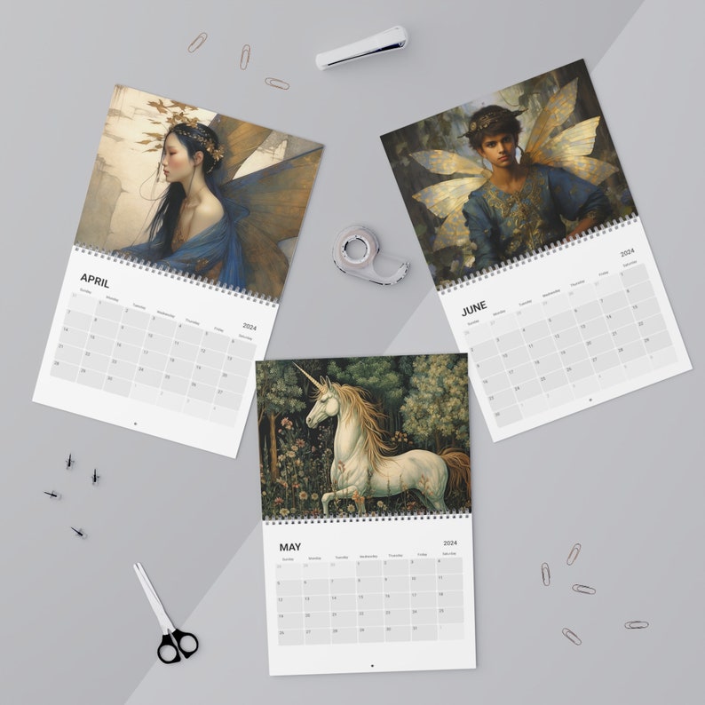 HADAS Y UNICORNIOS Calendario 2024, Calendario Fairycore, Calendario de ...