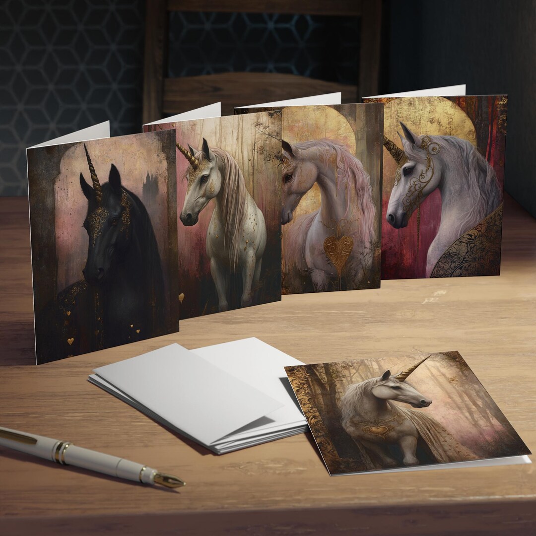 UNICORN VALENTINE'S CARDS (5 Pack), Magical Valentine's Card, Fantasy ...