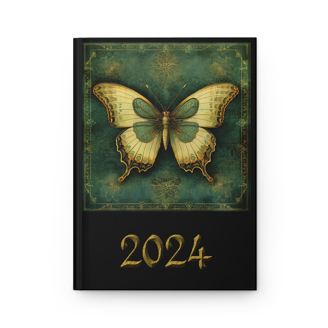 2024 GREEN NOTEBOOK, 2024 Hardcover Lined Notebook, Fairycore Notebook ...