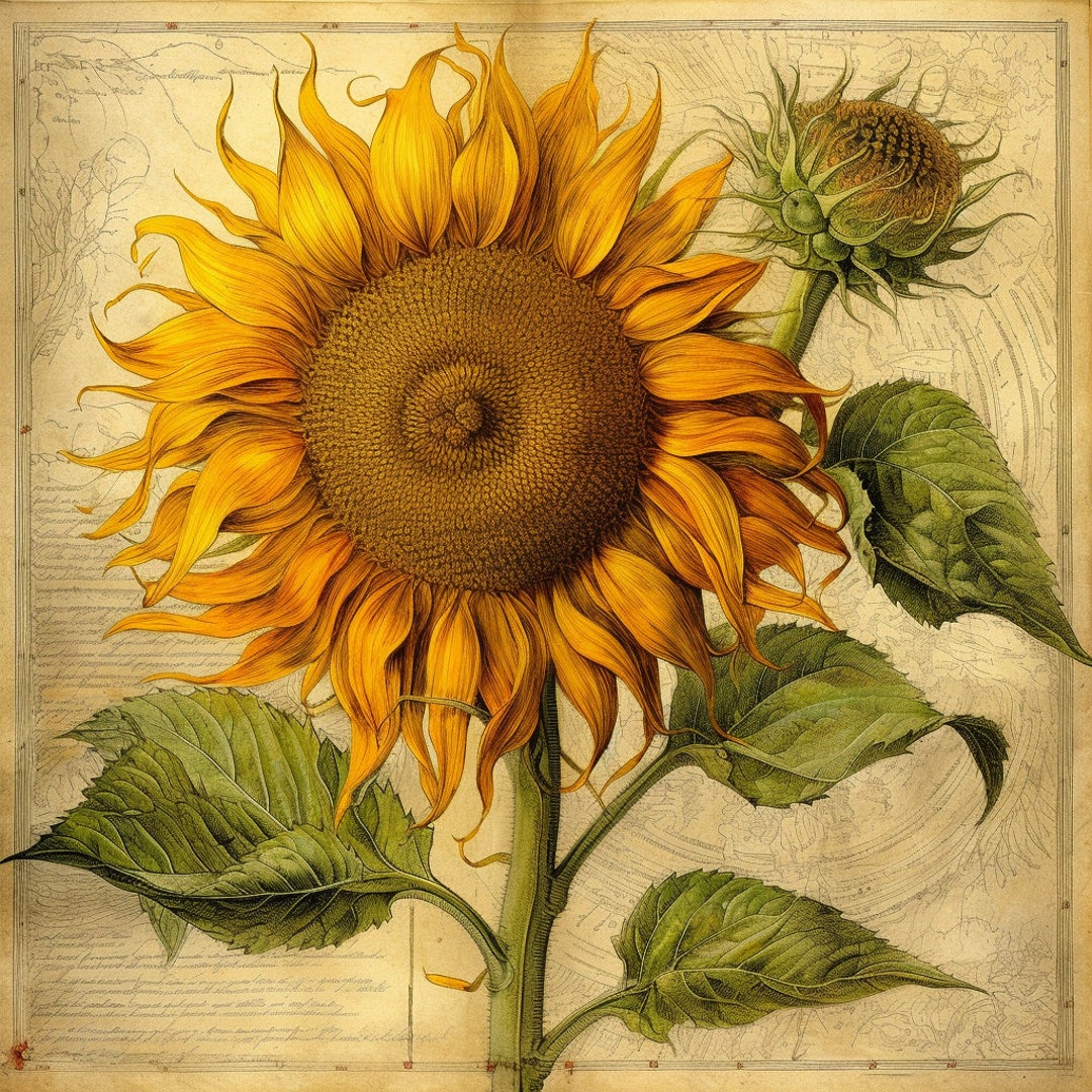 SUNFLOWER STICKER -- 3inch - Cottagecore, Fairycore, Invitation, Flower ...