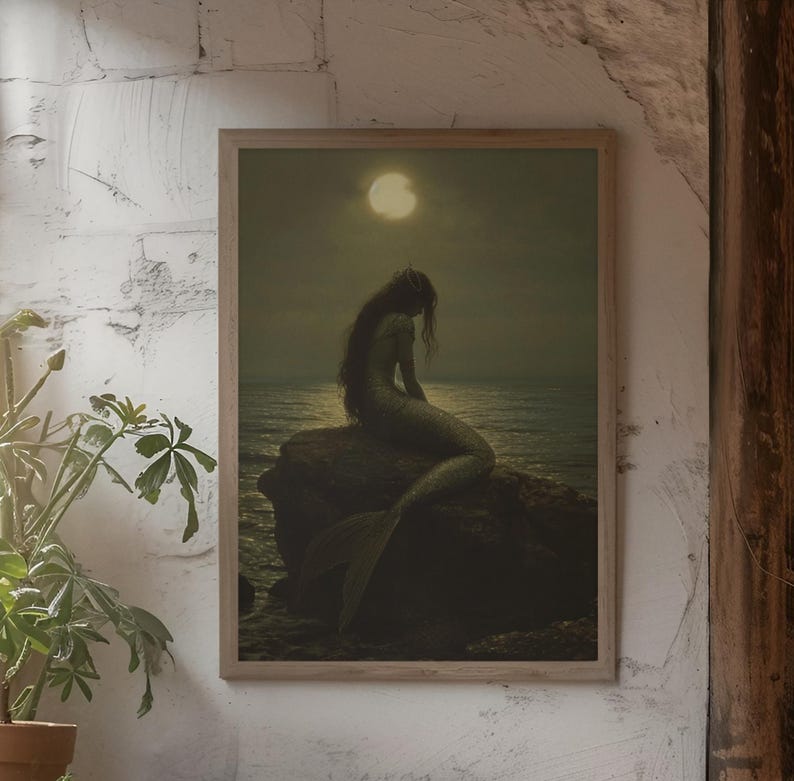 Gothic Mermaid Wall Art **BESTSELLER!** Mermaidcore Decor Siren Art ...