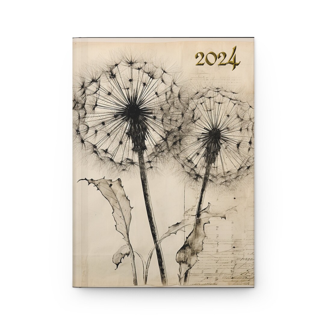 BLACK DANDELION JOURNAL, Dandelion Notebook, Dandelion Diary, Boho ...