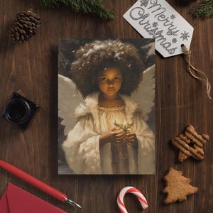 BLACK ANGEL Christmas POSTCARD, Black Nativity Postcard, Christmas ...