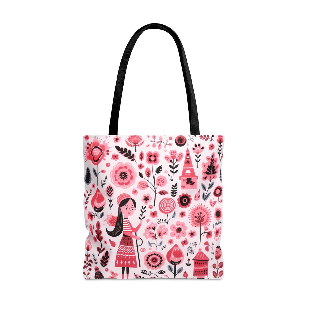 Girl's Tote Bag PINK MARKET BAG Cheerful Pink Tote Pink - Etsy