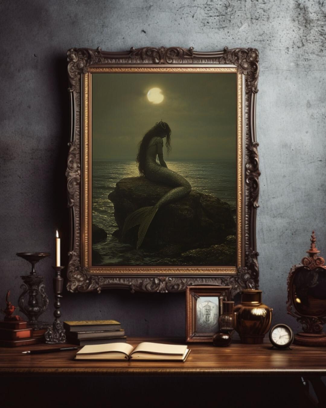 Gothic Mermaid Wall Art **BESTSELLER!** Mermaidcore Decor Siren Art ...