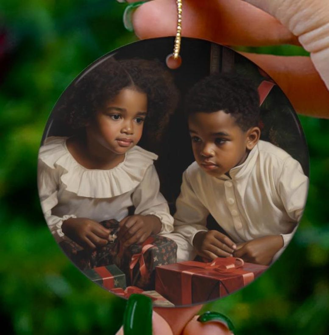 Black CHILDREN ORNAMENT, African American Interest Christmas Ornament ...