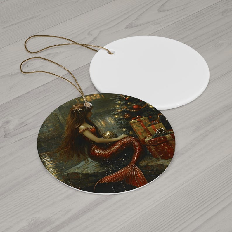 Mermaid Ceramic Ornament, Christmas Tree Decor, Holiday Ornament ...