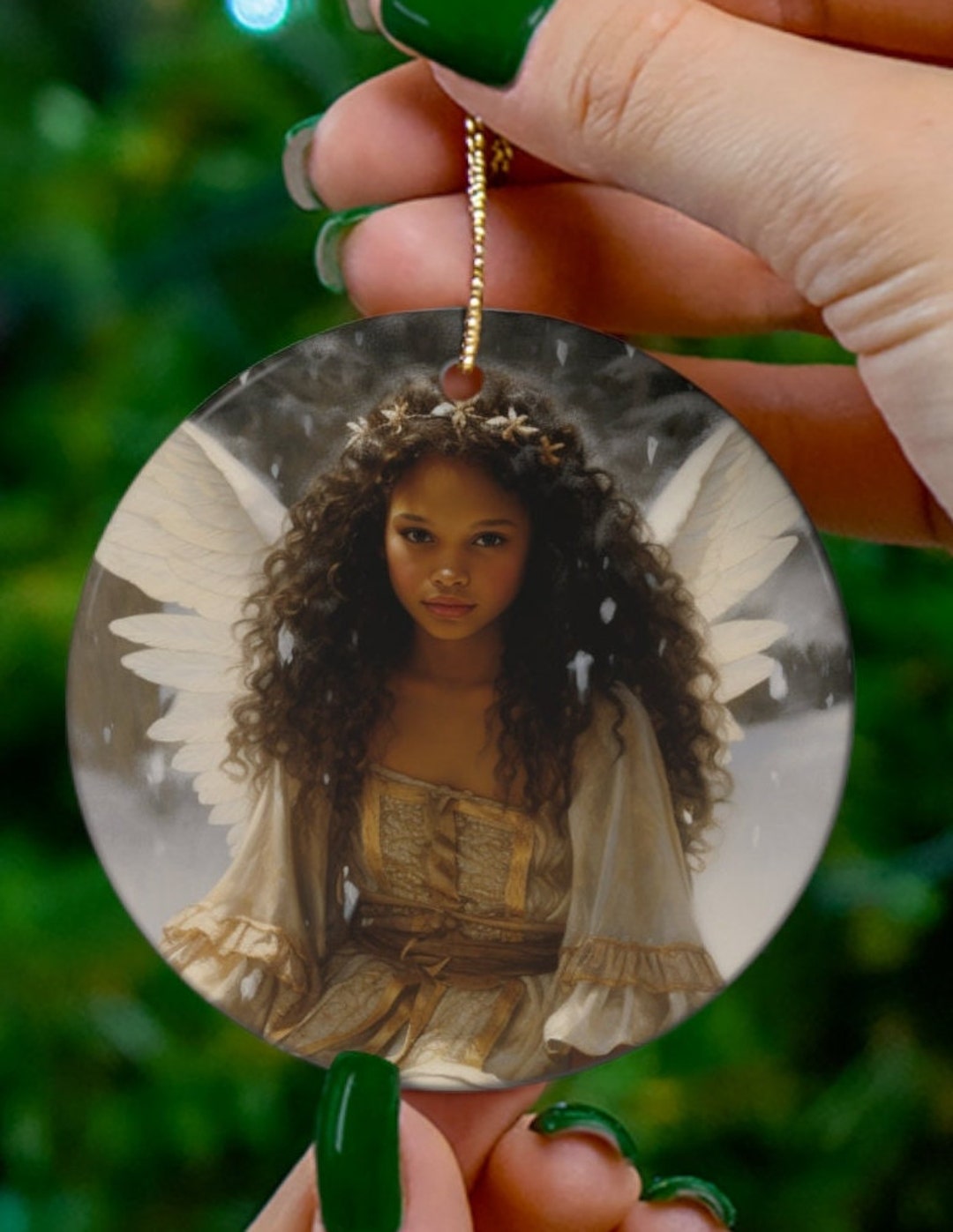 CHRISTMAS ANGEL ORNAMENT, African American Interest Christmas Ornament ...