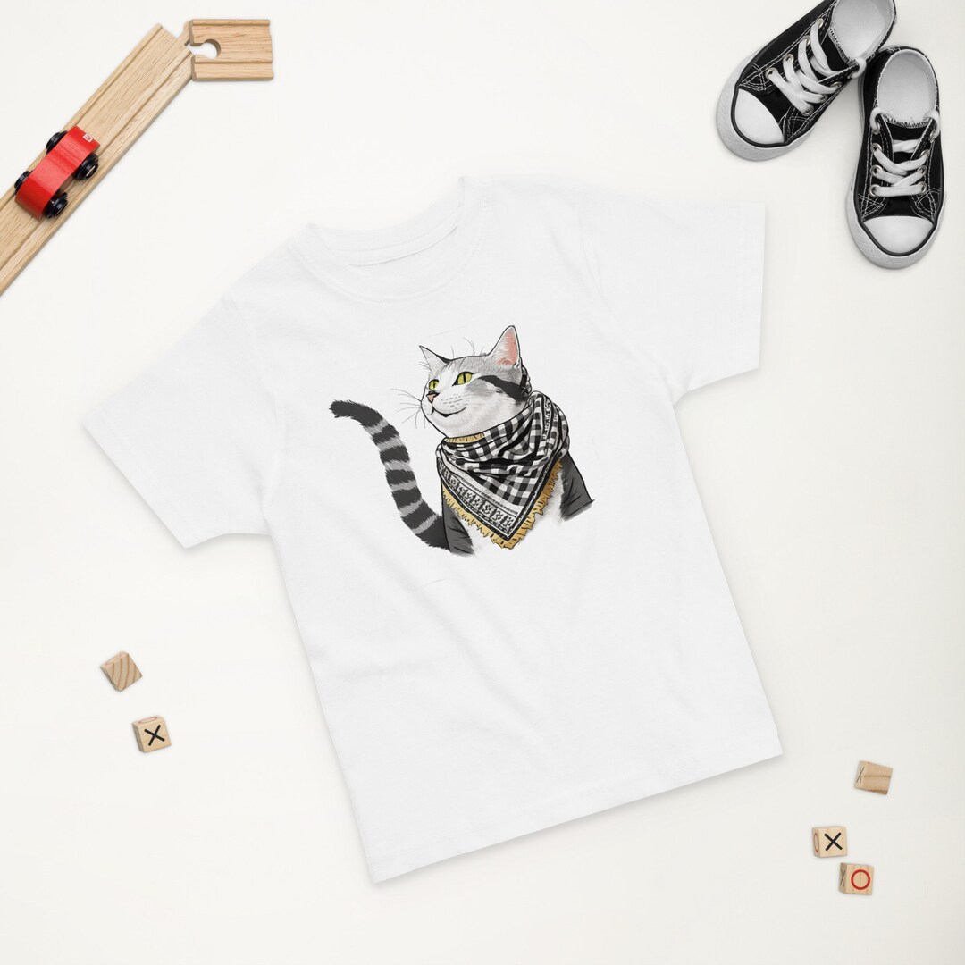 Palestinian Keffiyeh Bissa Cat Toddler Jersey T-shirt - Etsy