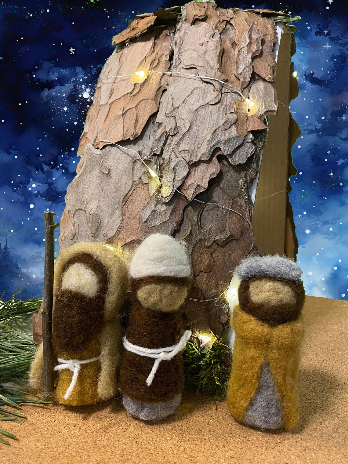 Felted Nativity Set 11 Pieces Needle Felt Nativity Scene - Etsy