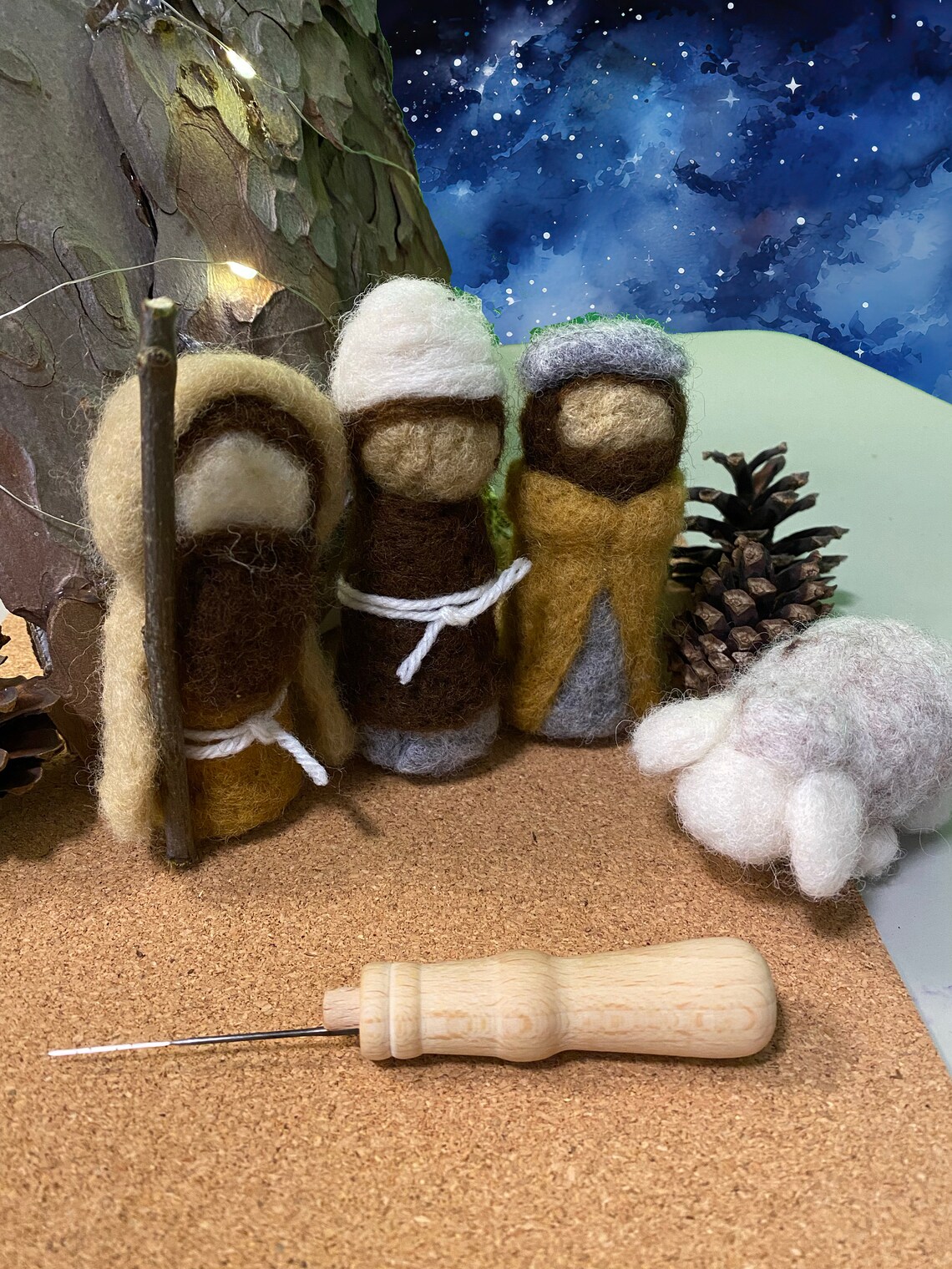 Felted Nativity Set 11 Pieces Needle Felt Nativity Scene - Etsy