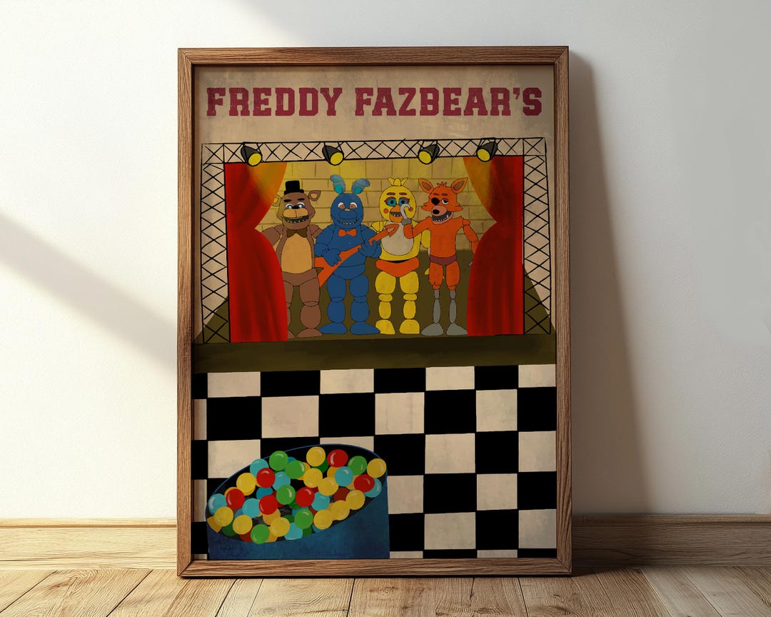 Animatronic Stage Poster | Retro Arcade Gamer Room Decor (digital ...