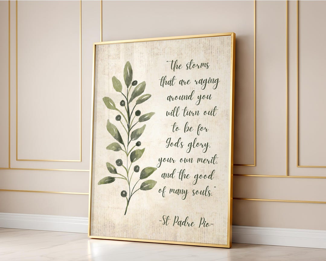 St Padre Pio Quote Print, Catholic Wall Art (digital Download) - Etsy