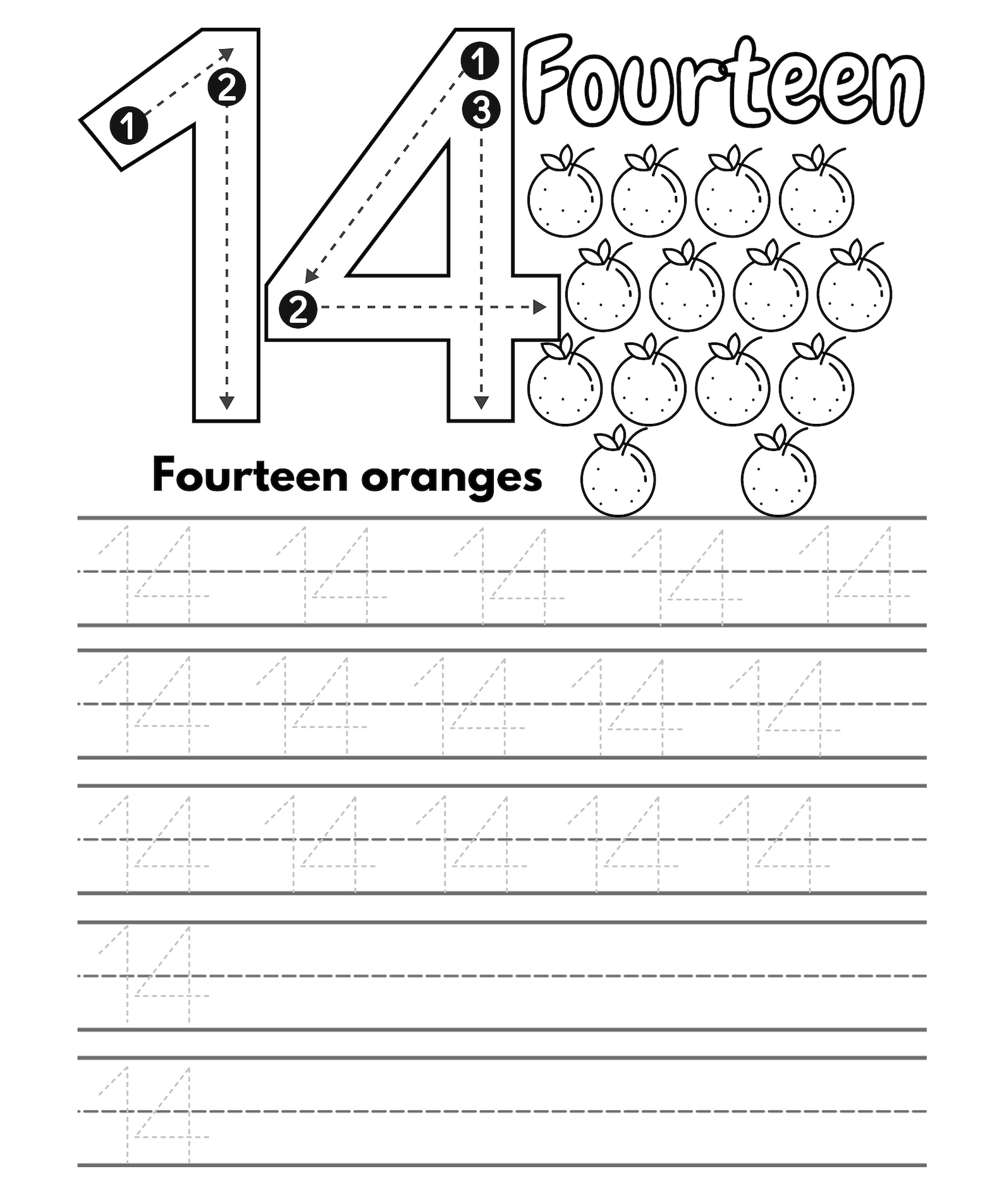 Printable Tracing Numbers 0-20 Worksheets. Practice Exercises for ...