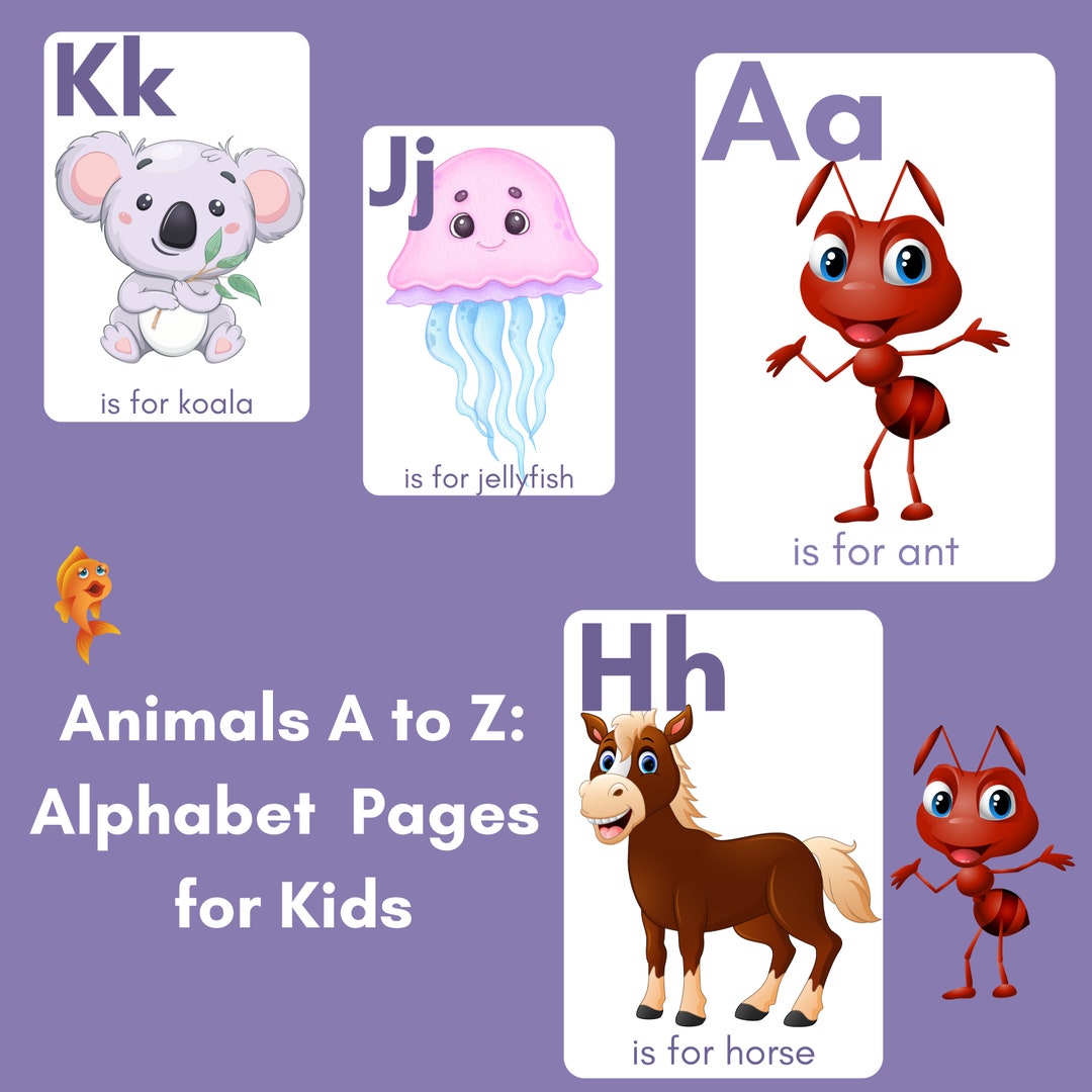 Printable Animals A-Z Alphabet Workbook for Kids 2+ Activity Book for ...