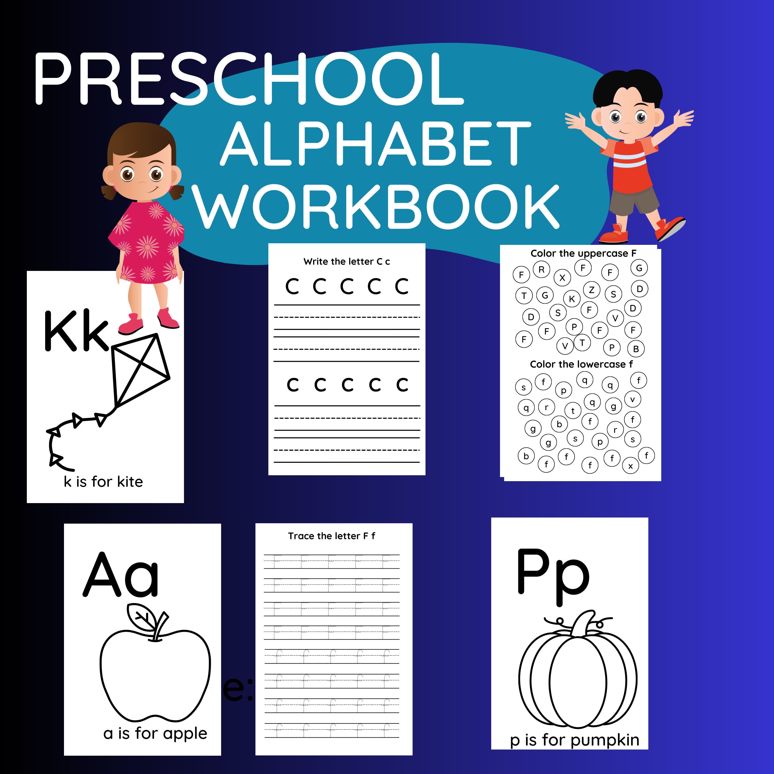 Printable Alphabet Tracing Workbook for Kindergarten and Preschool ...