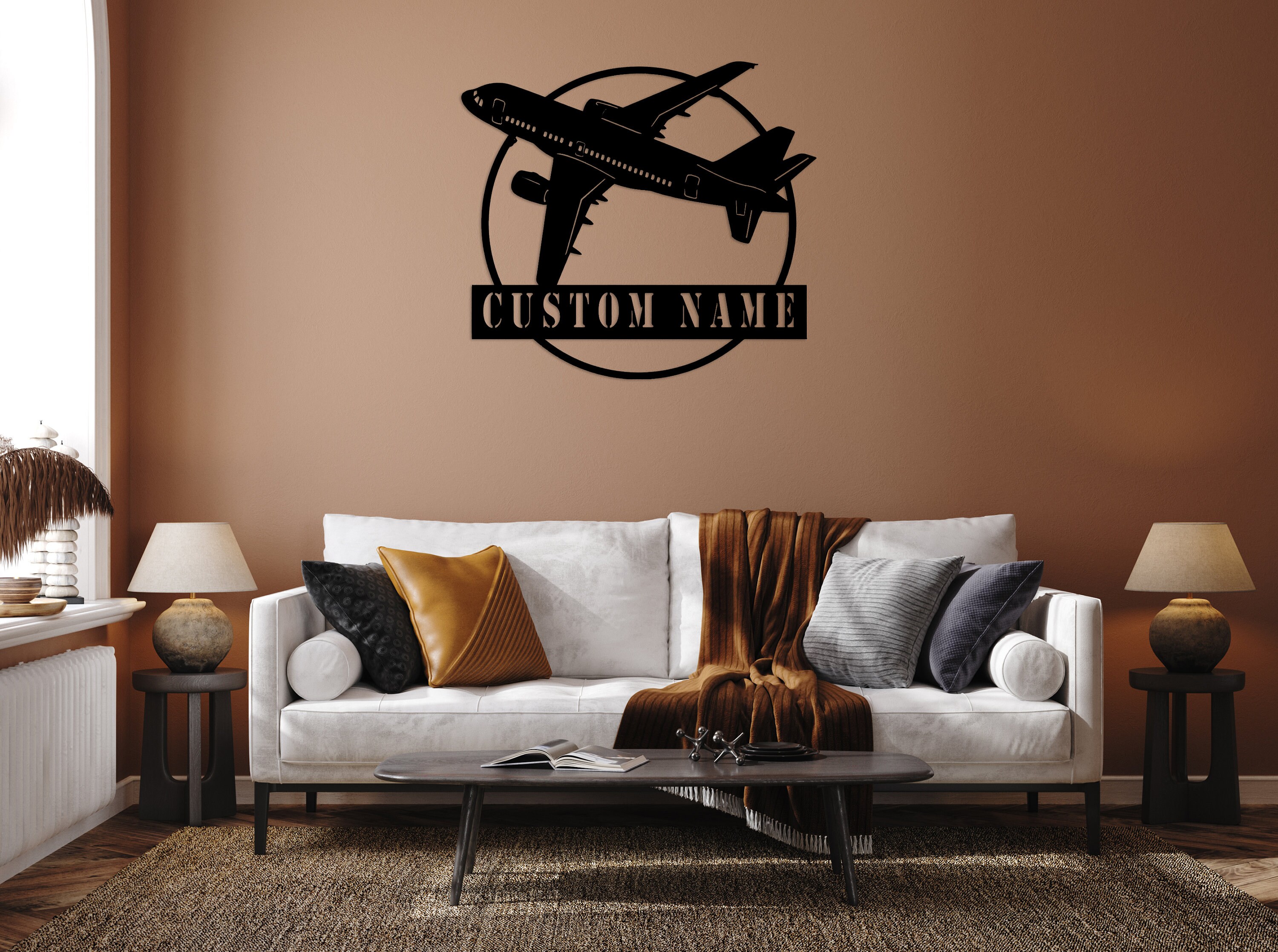 Custom Airplane Wood Wall Art: RGB LED Pilot Name Sign - Etsy
