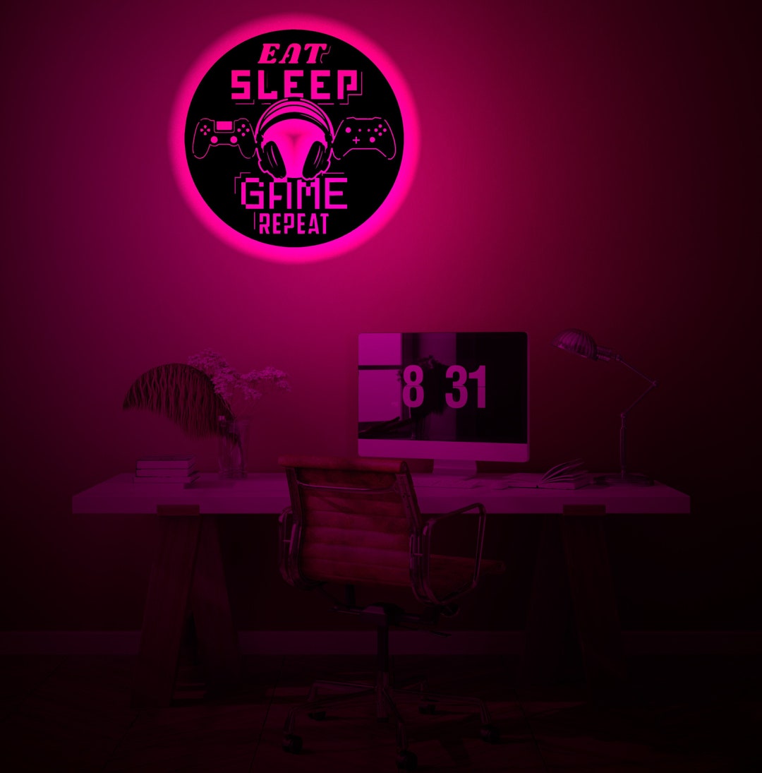 Personalized Gamer Tag Wood Wall Art With Rgb Led Light, Custom Gamer ...