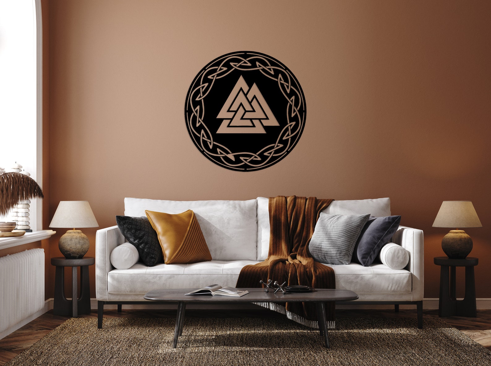 Valknut Wood Wall Art: RGB LED Light, Viking Decor - Etsy
