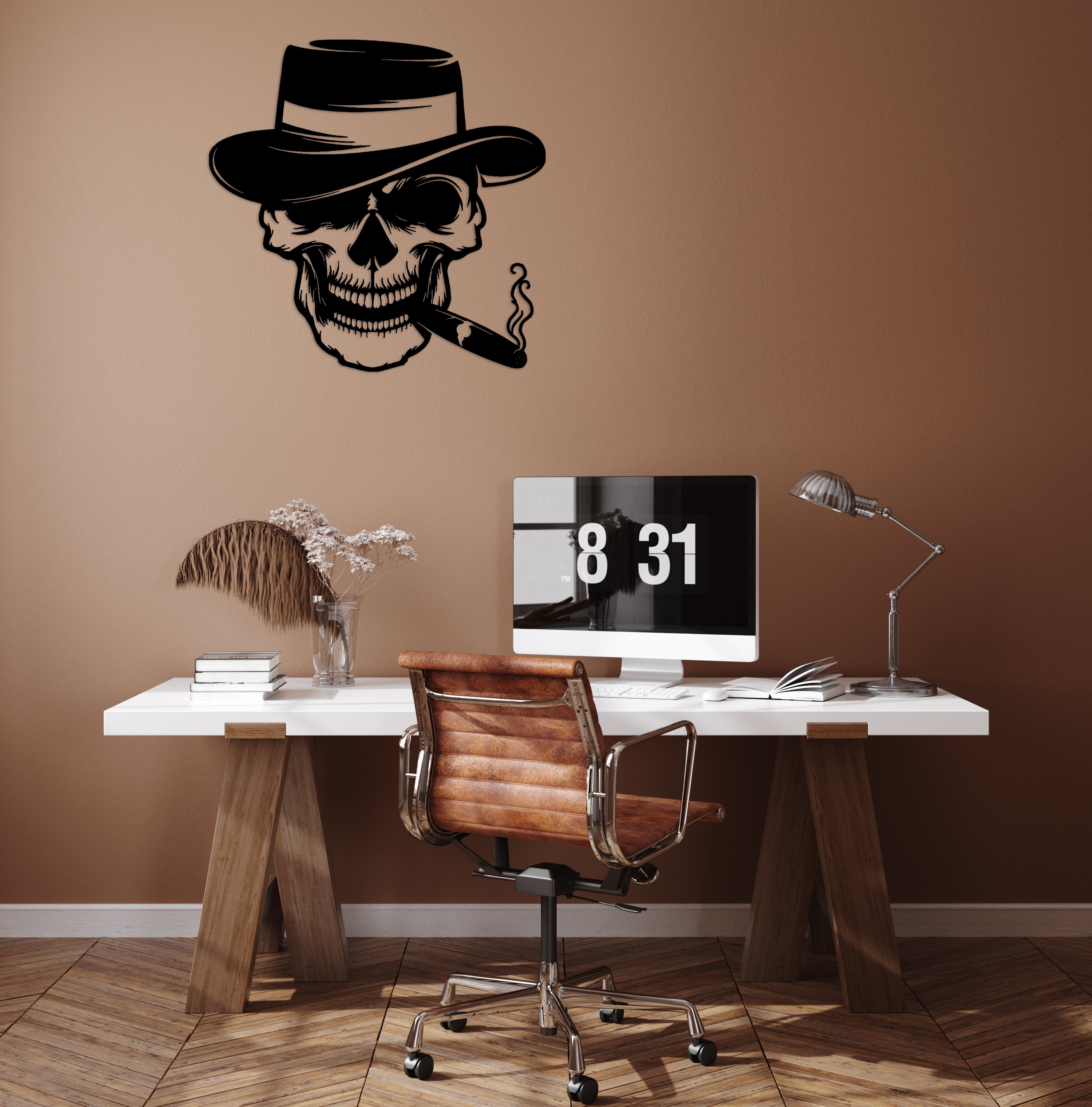 Gangter Skull Wood Wall Art With Rgb Led Light, Gangter Sugar Skull ...