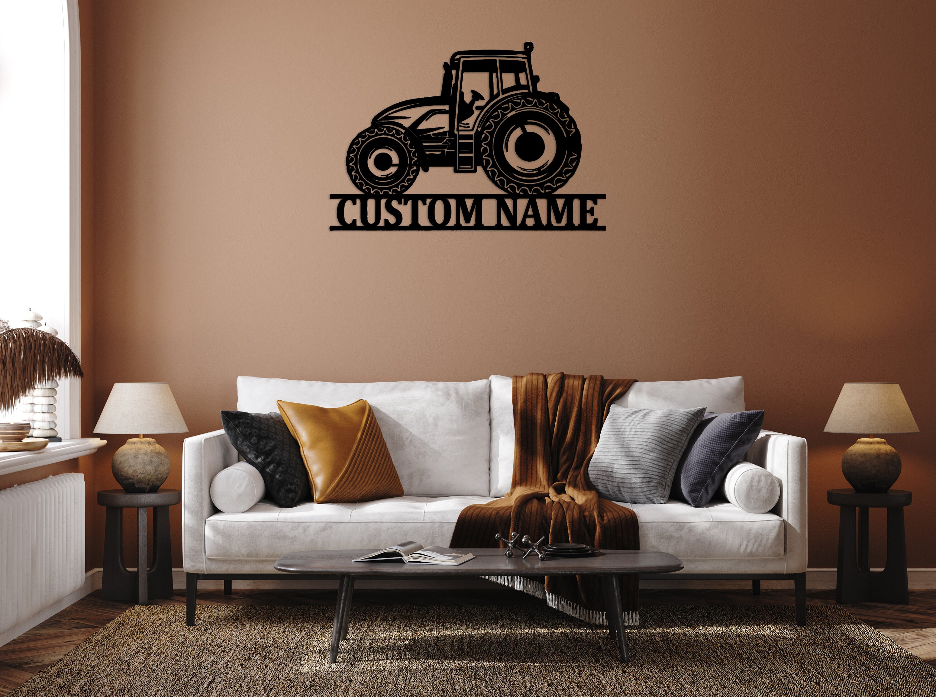 Custom Tractor Wood Wall Art With Rgb Led Light, Custom Tractor Name ...