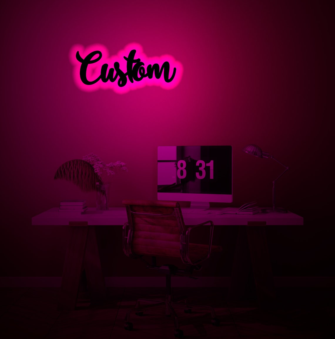 Custom Name Wood Wall Art: RGB LED Light Decor - Etsy