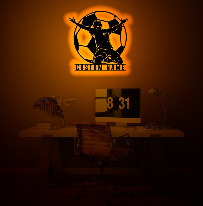 Custom Football/soccer Wood Wall Art With RGB LED Light - Etsy