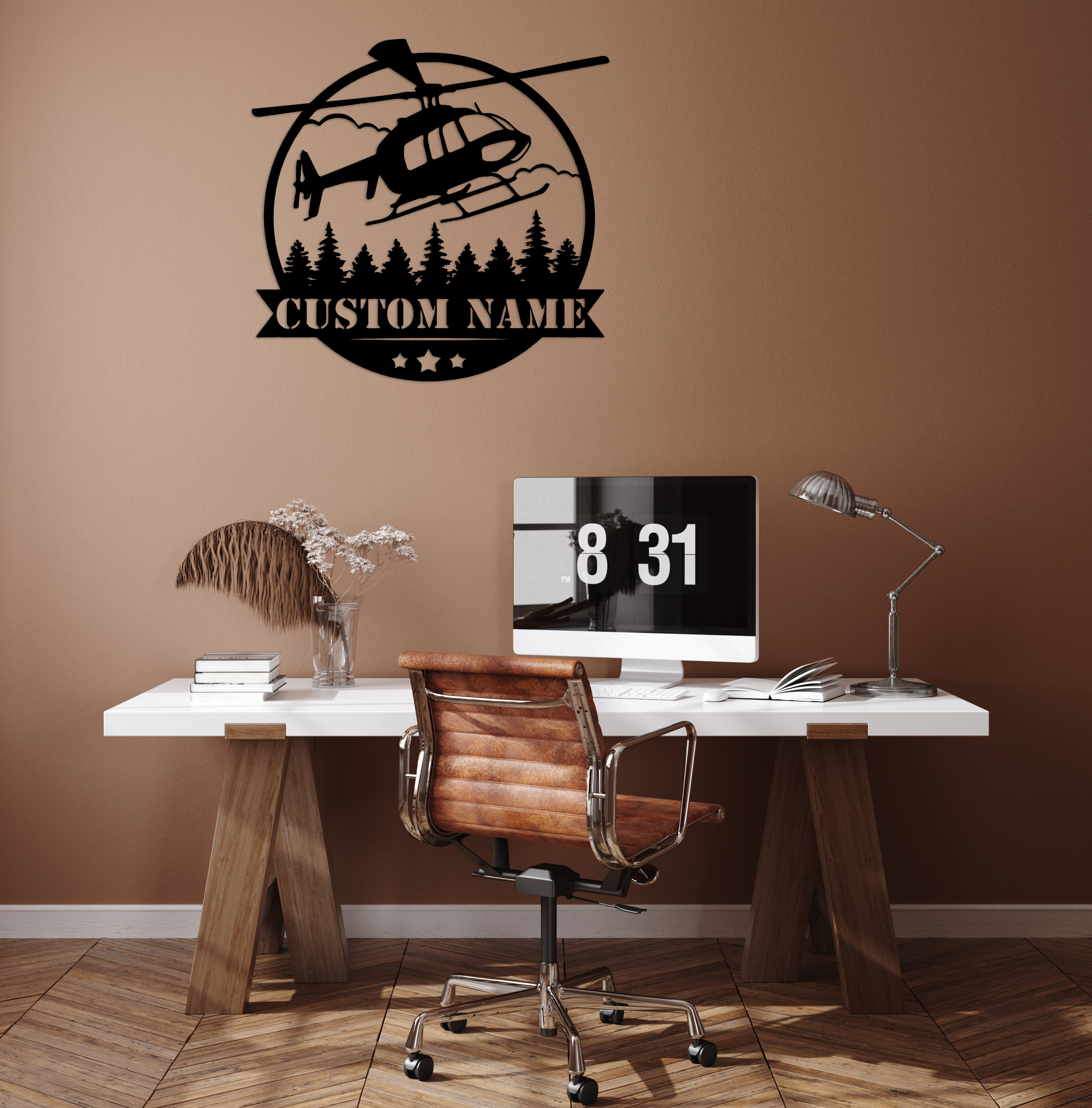 Custom Helicopter Wood LED Sign: Personalized Pilot Name Wall Decor - Etsy
