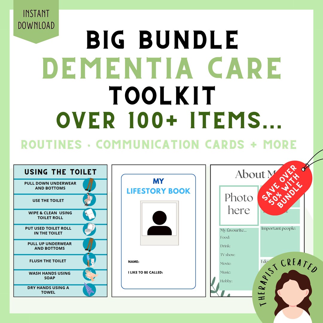 Dementia Care Printable Bundle – Communication, Routine & Memory Aids ...