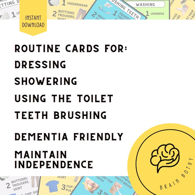 Dementia Routine Cards: Daily Living Prompts (PDF Download) - Etsy