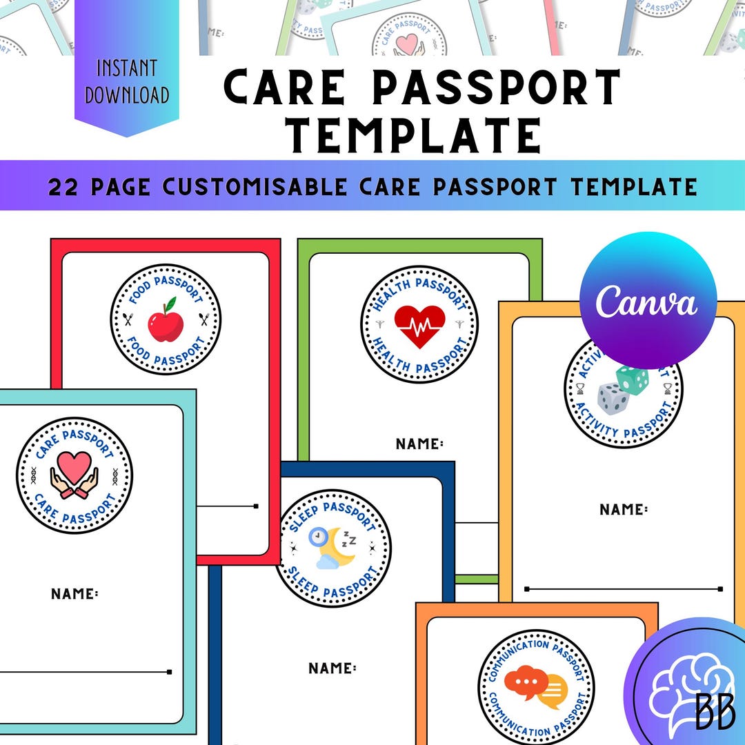 Editable Care Passport Canva Template: Personal Health Record (digital ...