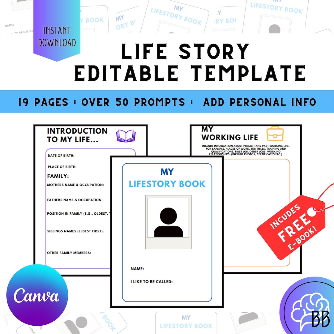 Customizable Life Story Memory Book for Dementia Care, Life Story ...