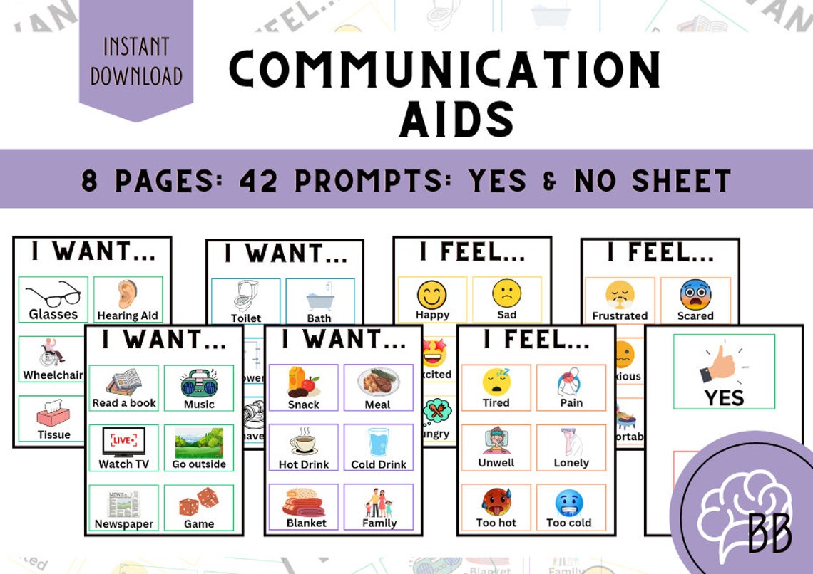 Communication Cards, Communication Board, Dementia Cards, Printable ...