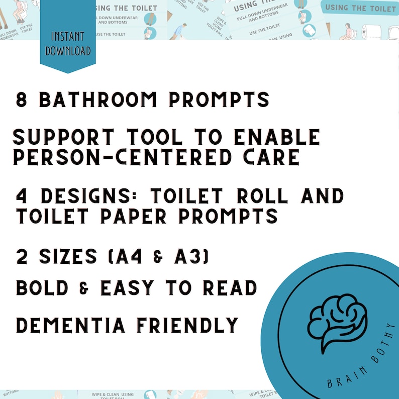Dementia Toilet Routine Card: Daily Living Prompts (PDF Download) - Etsy