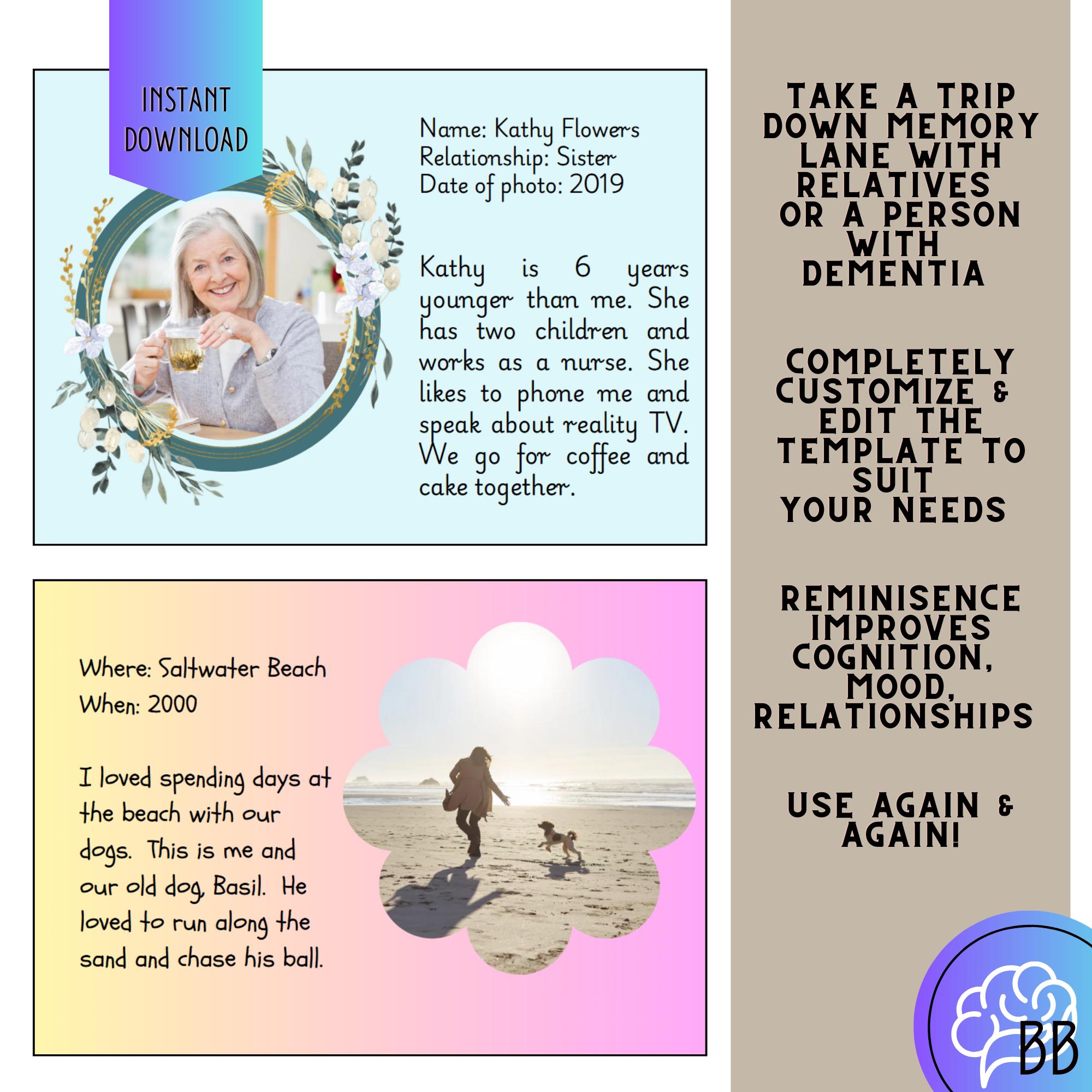 Dementia Friendly Photo Album Template: Memory Keeper (canva Editable ...