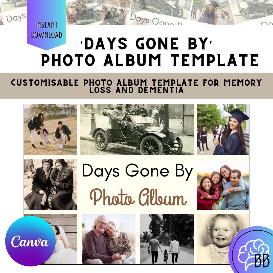 Dementia Friendly Photo Album Template, Easy to Use & Heartfelt ...