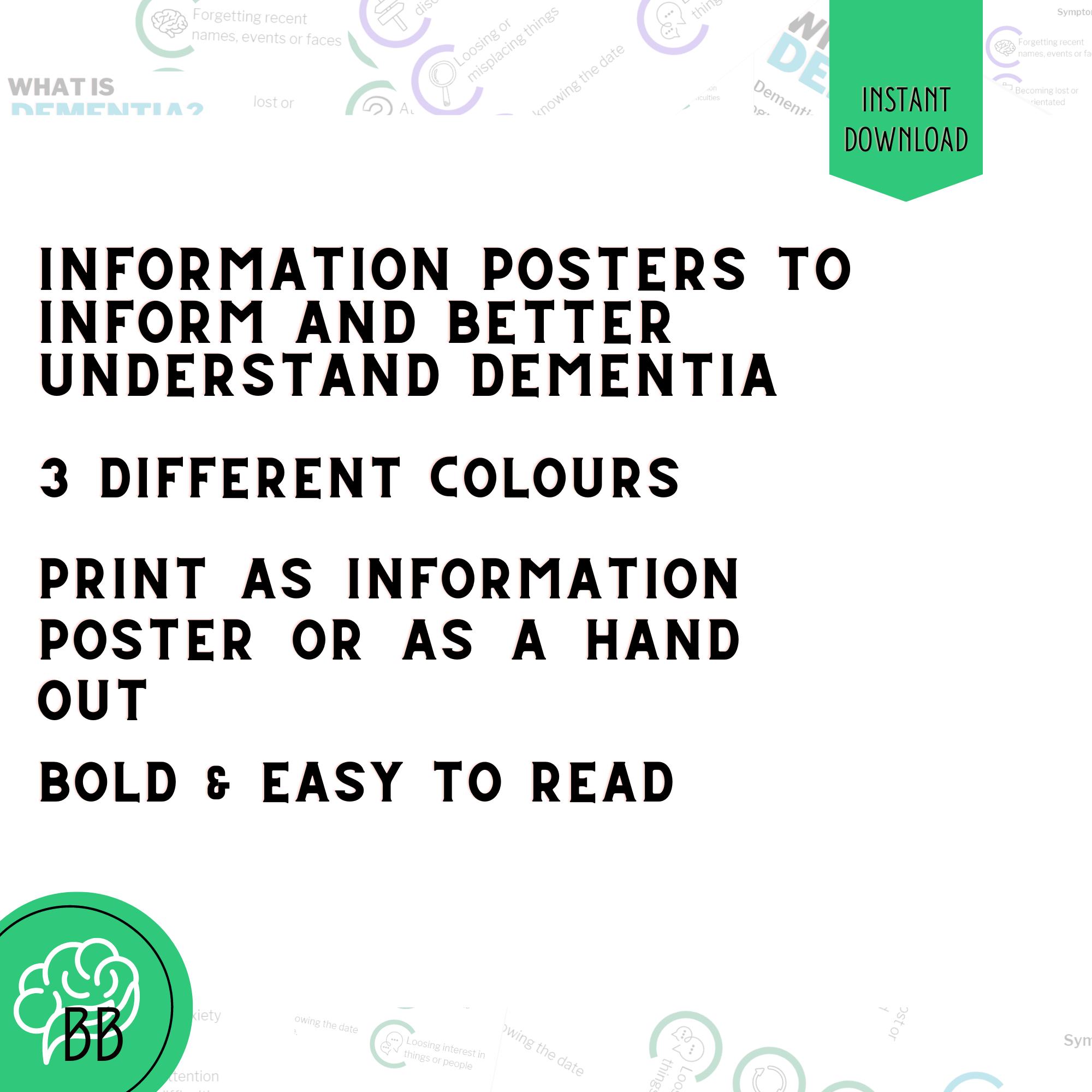 Dementia Information Poster: Memory Loss Therapy, Care Setting (PDF) - Etsy