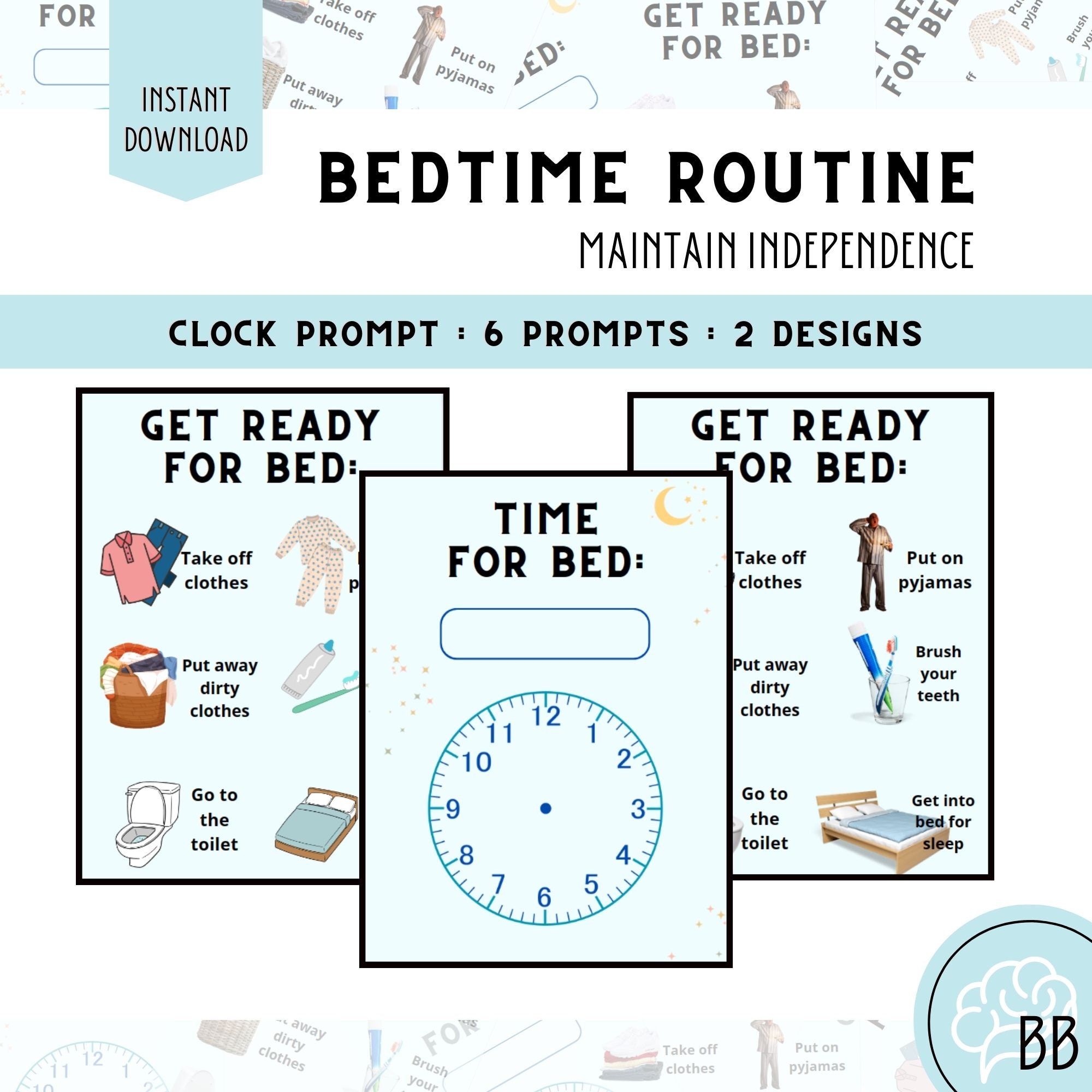 Bedtime Routine Cards for Dementia Care - Easy-to-use Printable ...
