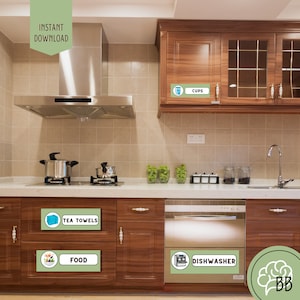 Kitchen Picture Labels for Dementia, Large Print Reusable Home Safety ...