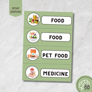 Kitchen Picture Labels for Dementia, Large Print Reusable Home Safety ...