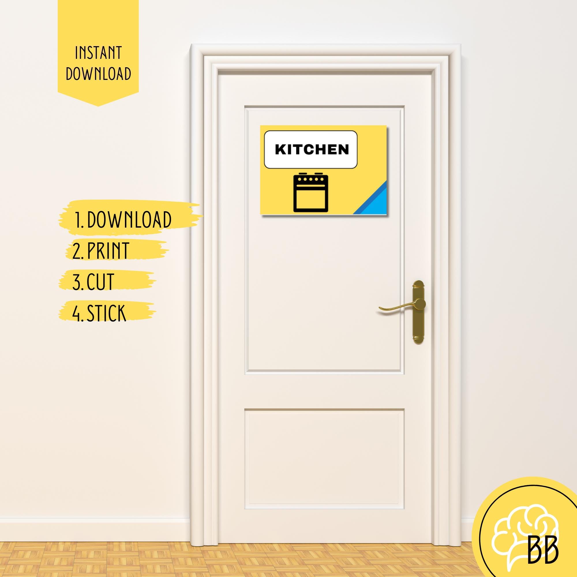 Large Print Dementia Door Sign Bundle, Reusable Memory Loss Labels ...