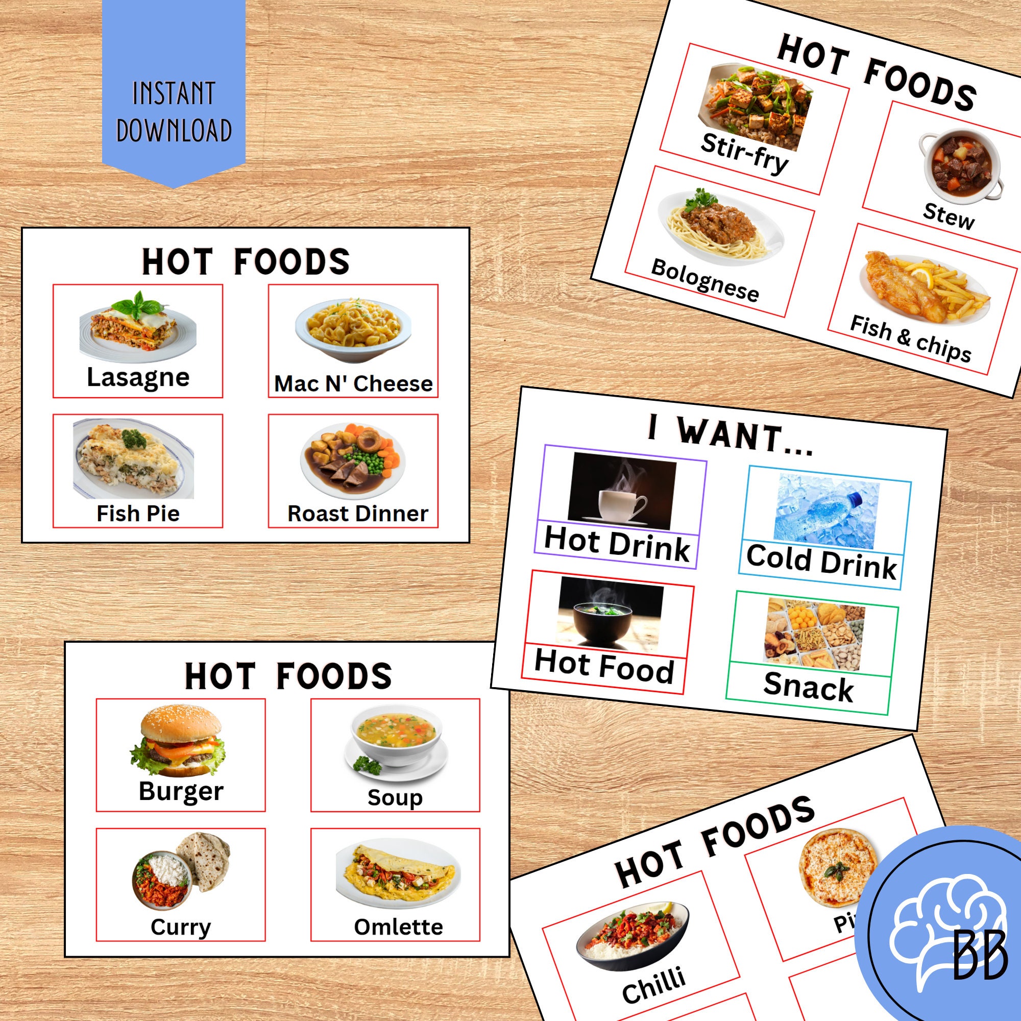 Communication Cards for Meal & Drink Selection Nursing Supplies ...