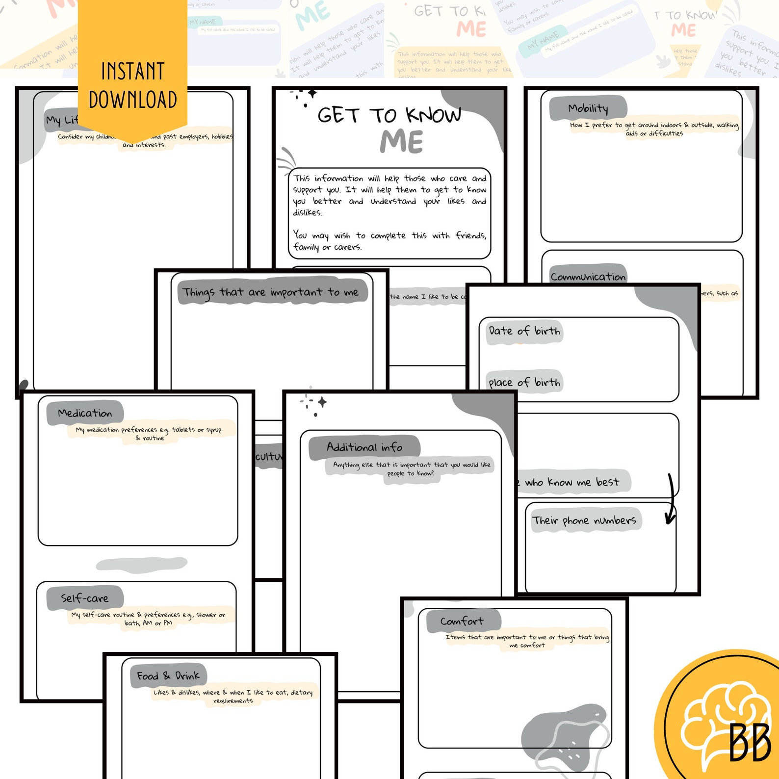 Memory Book Activity for Dementia, Alzheimer's - Life Story Prompts to ...