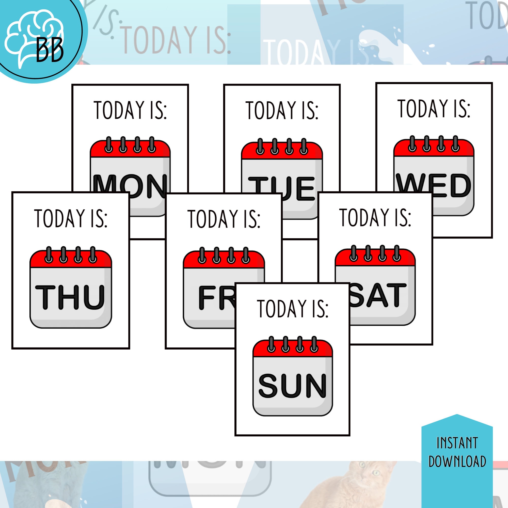 Days of the Week Poster, Communication Card, Dementia Aid, Memory Loss ...